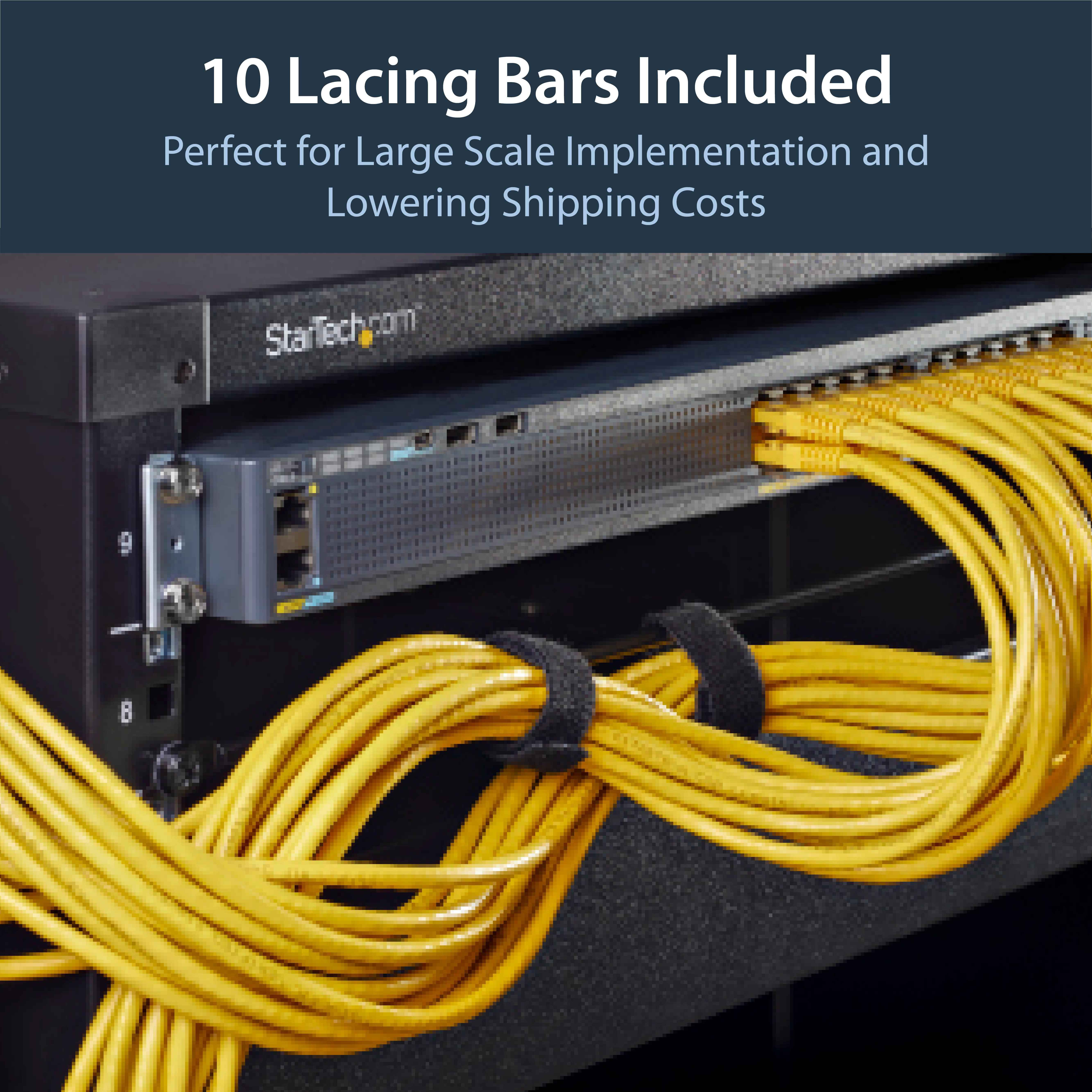 StarTech Horizontal Cable Lacing Bars for Racks - 10 Pack CMLB10 for ...