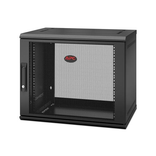 APC NetShelter 9U Wallmount Rack Enclosure Cabinet Single Hinged Switch ...